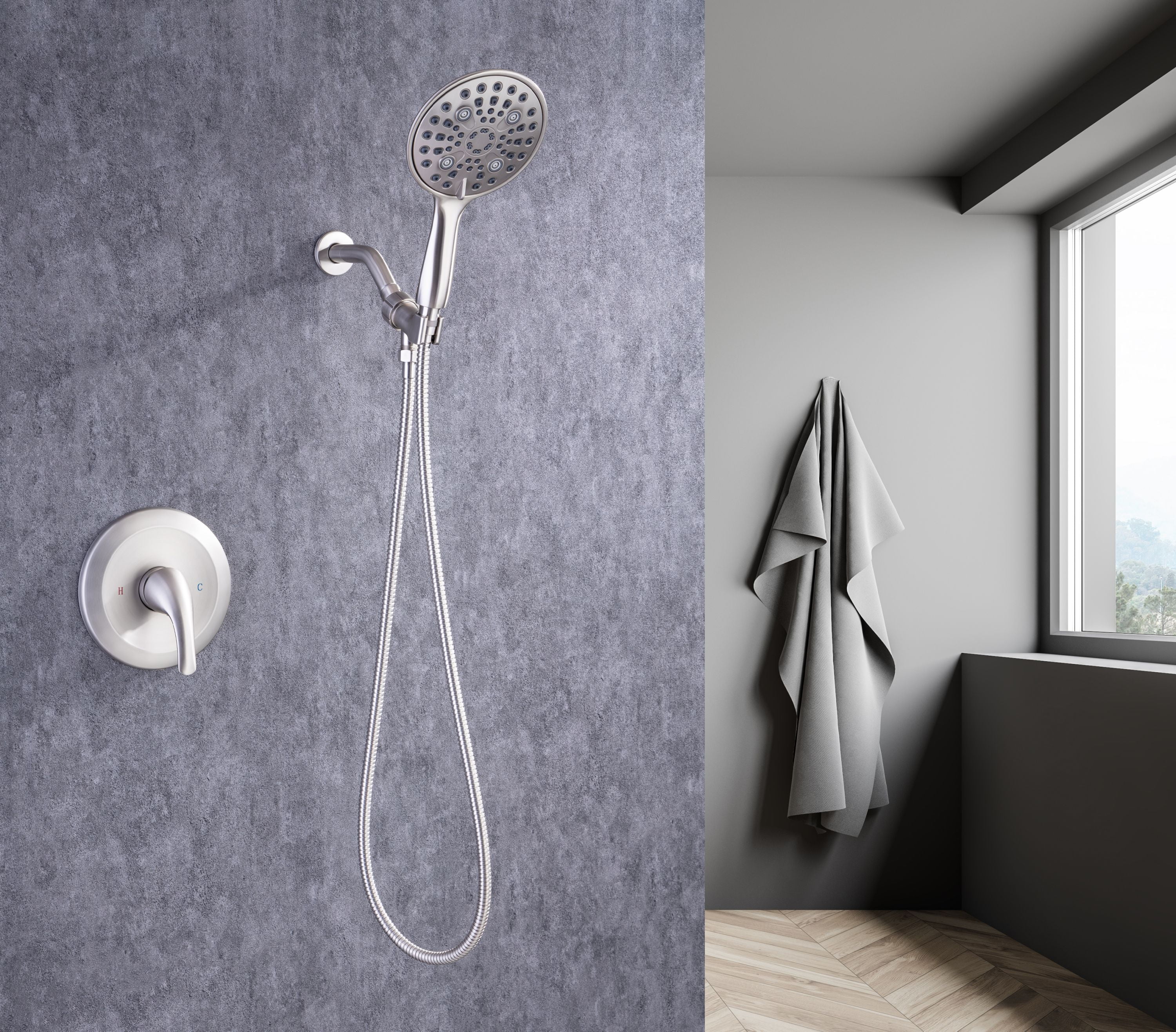 17 Series Dual-Function Shower Faucet, Shower Trim Kit With 4-Spray ...