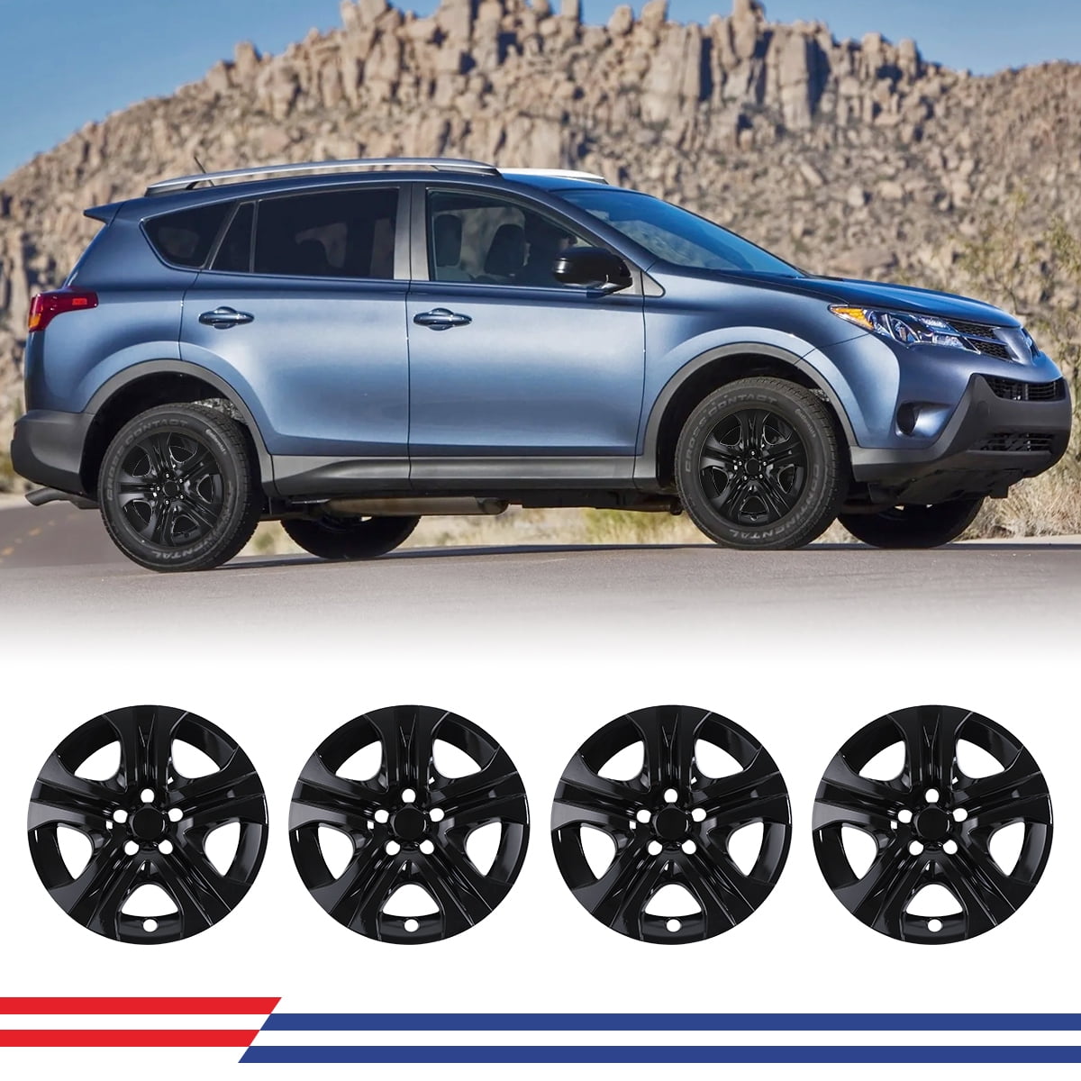 17" Set Of 4 Hubcaps Wheel Rims Cover Fit 2013-2018 TOYOTA RAV4 ...