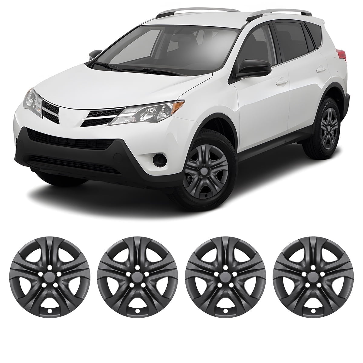 17" Set of 4 Hubcaps Wheel Rims Cover Fit 2013-2018 Toyota Rav4 ...