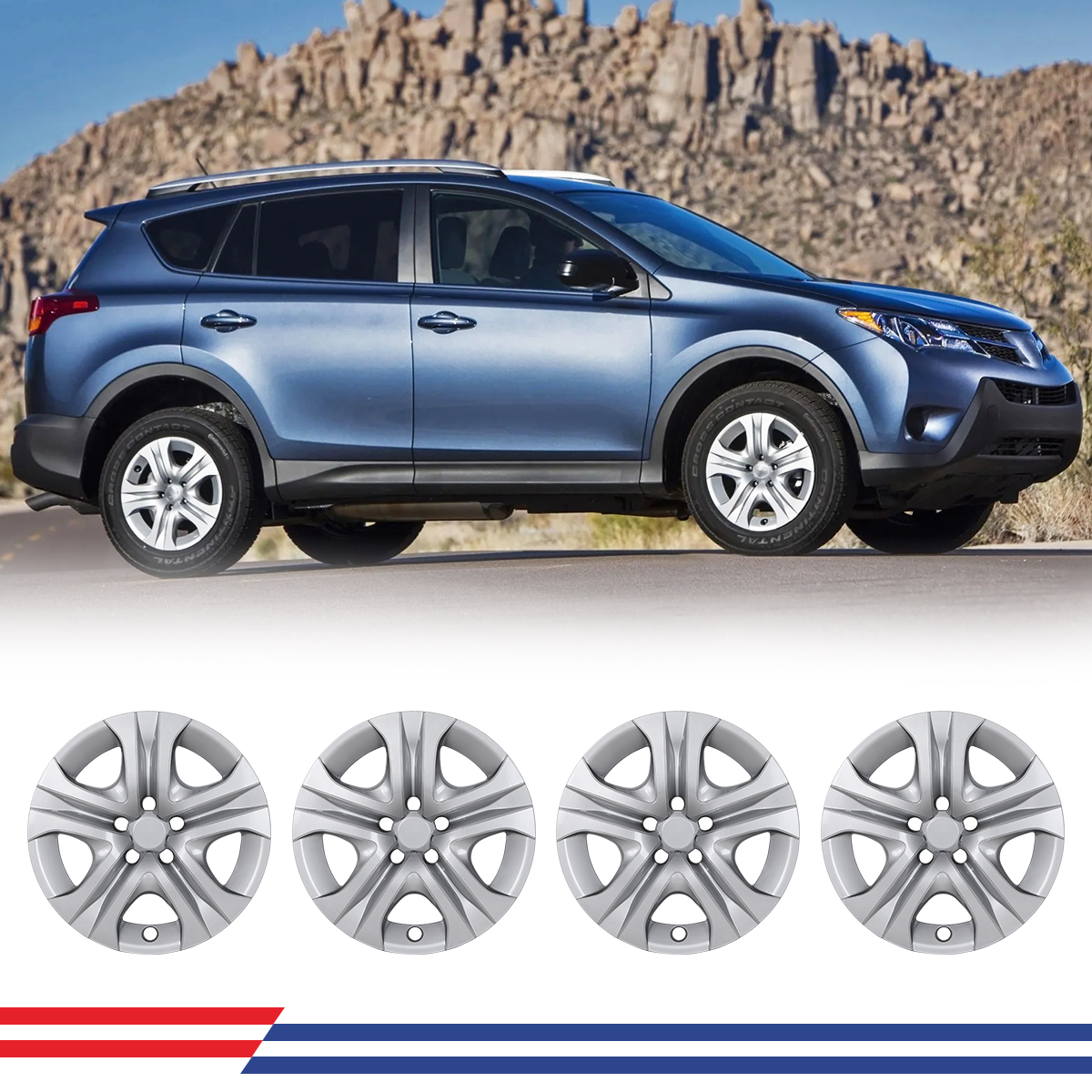 17" Set Of 4 Hubcaps Wheel Rims Cover Fit 2013-2018 TOYOTA RAV4 ...
