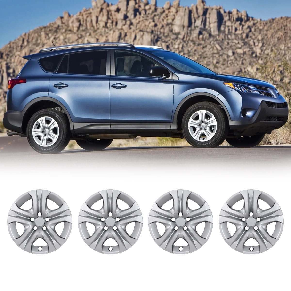 17" Set Of 4 Hubcaps Wheel Rims Cover Fit 2013-2018 TOYOTA RAV4 ...