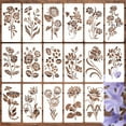 17 Sets Flower Stencils for Painting on Wood,Wildflower Stencils,Plant ...