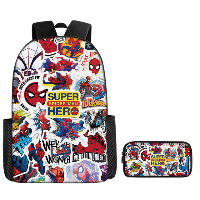17" Spider-Man backpack 3-piece set 2-piece set backpack Large capacity ...