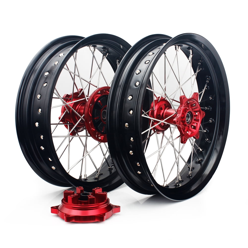 17" Supermoto Wheels Rim Hubs Cush Drive Set For Suzuki DRZ400SM DRZ ...