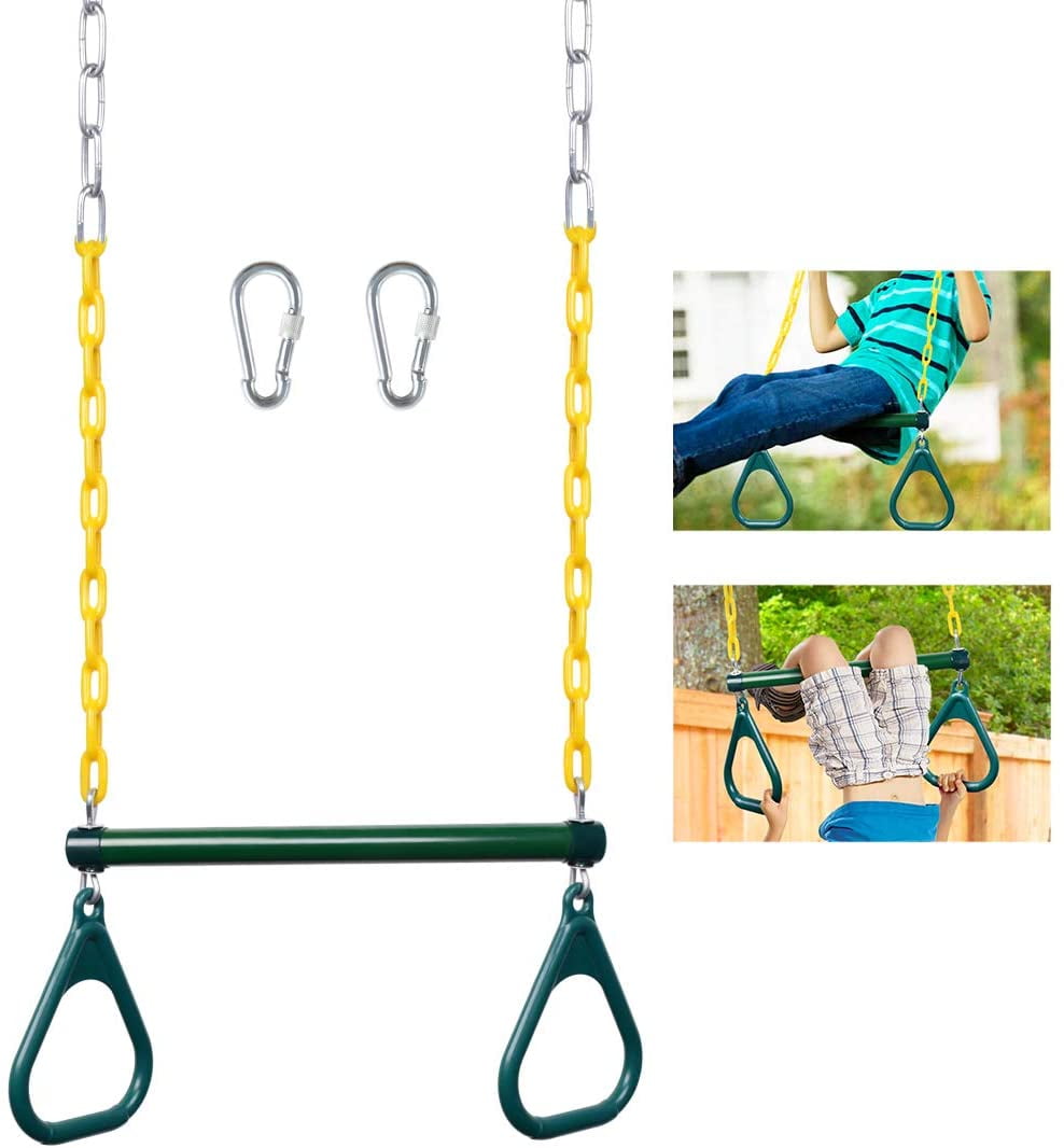 BRIZI LIVING 17'' Swing Bar Rings Set with Heavy Duty Chain, Locking ...