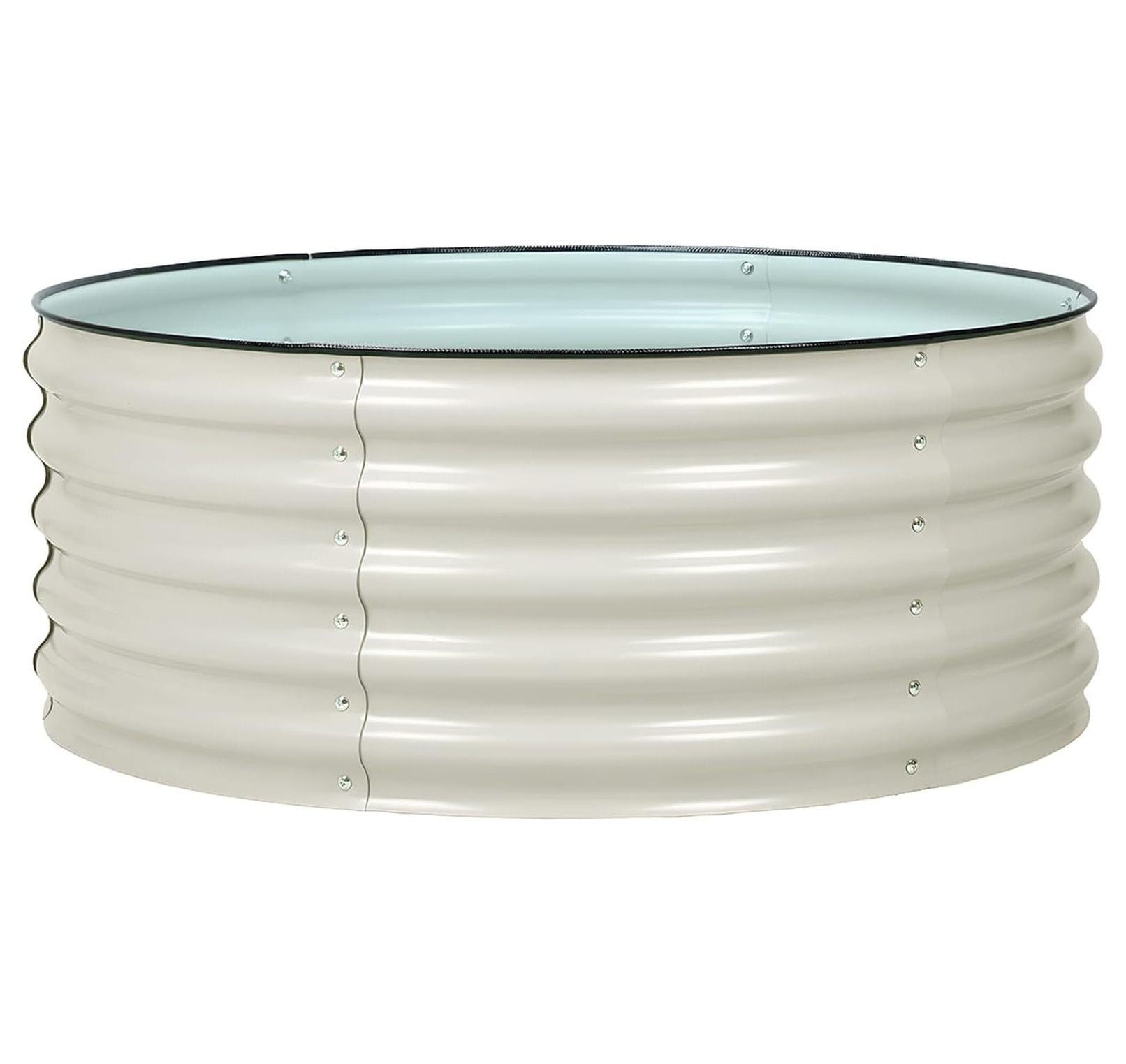 17" Tall Aluzinc Metal Raised Garden Bed, 42" Round Open-Ended Planter ...