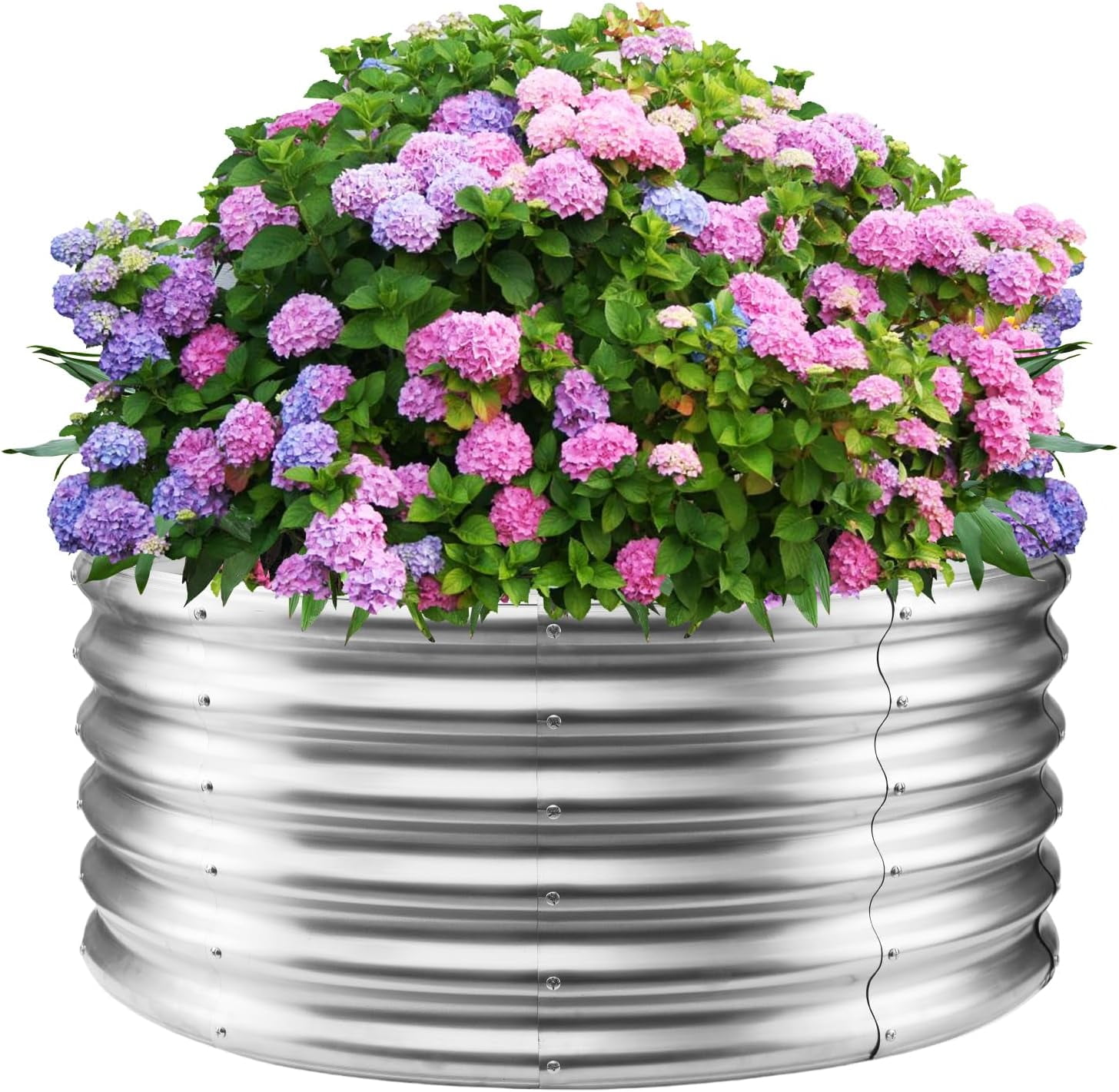 17" Tall Round Outdoor Garden Raised Garden Bed Kits- 0.8MM Thick Metal ...