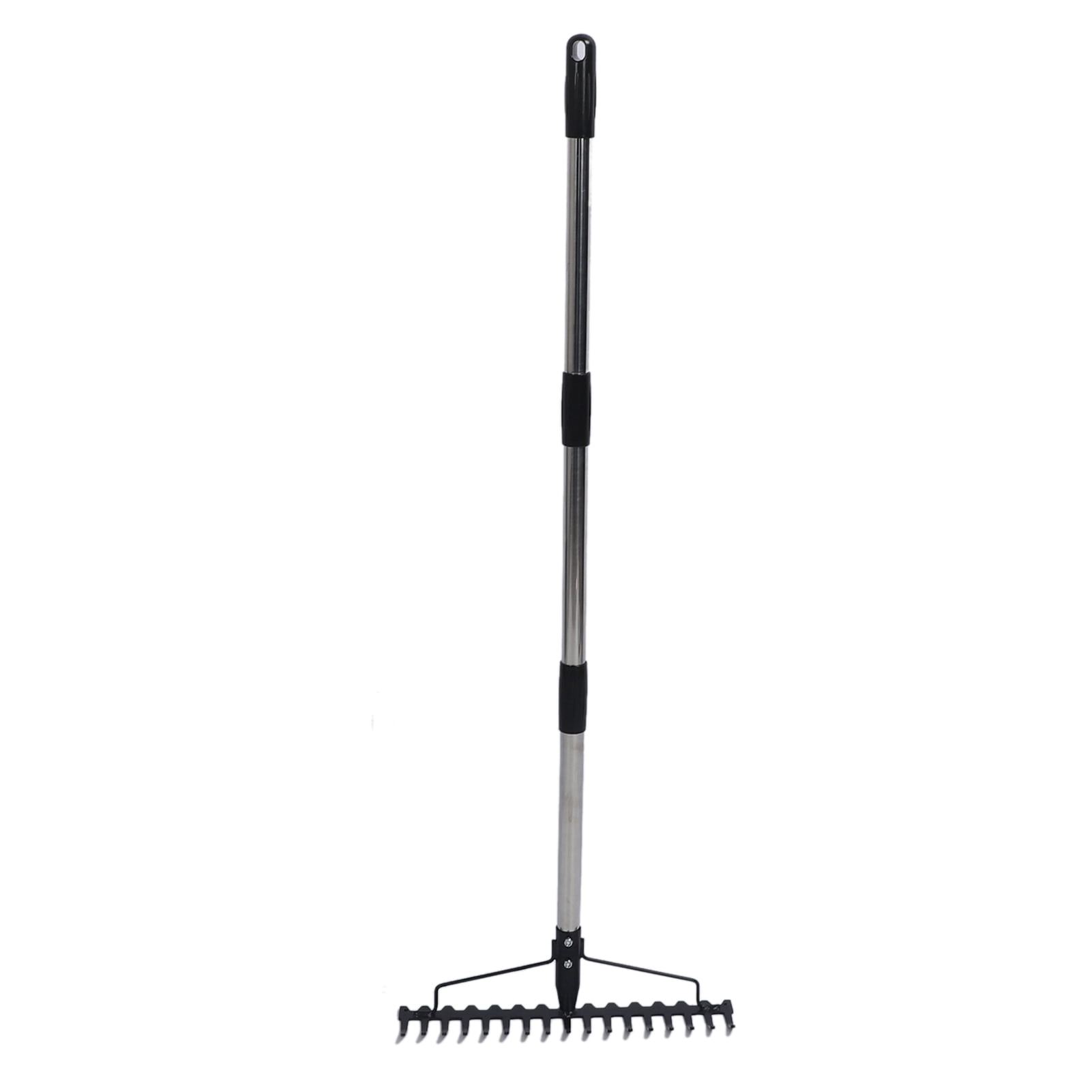 17-Tine Adjustable Garden Rake With Detachable Metal Head For Loosening ...