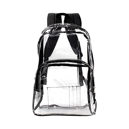 17" Transparent Wholesale Backpack in Black Colors - Bulk Case of 24 ...