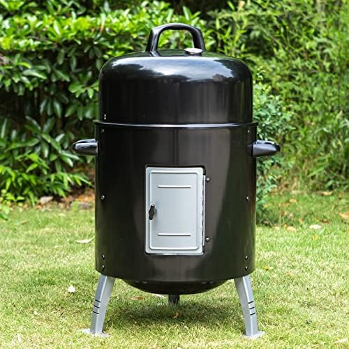 17" Vertical Charcoal Smoker Grills with Two-Tier Grates, Heavy-Duty ...
