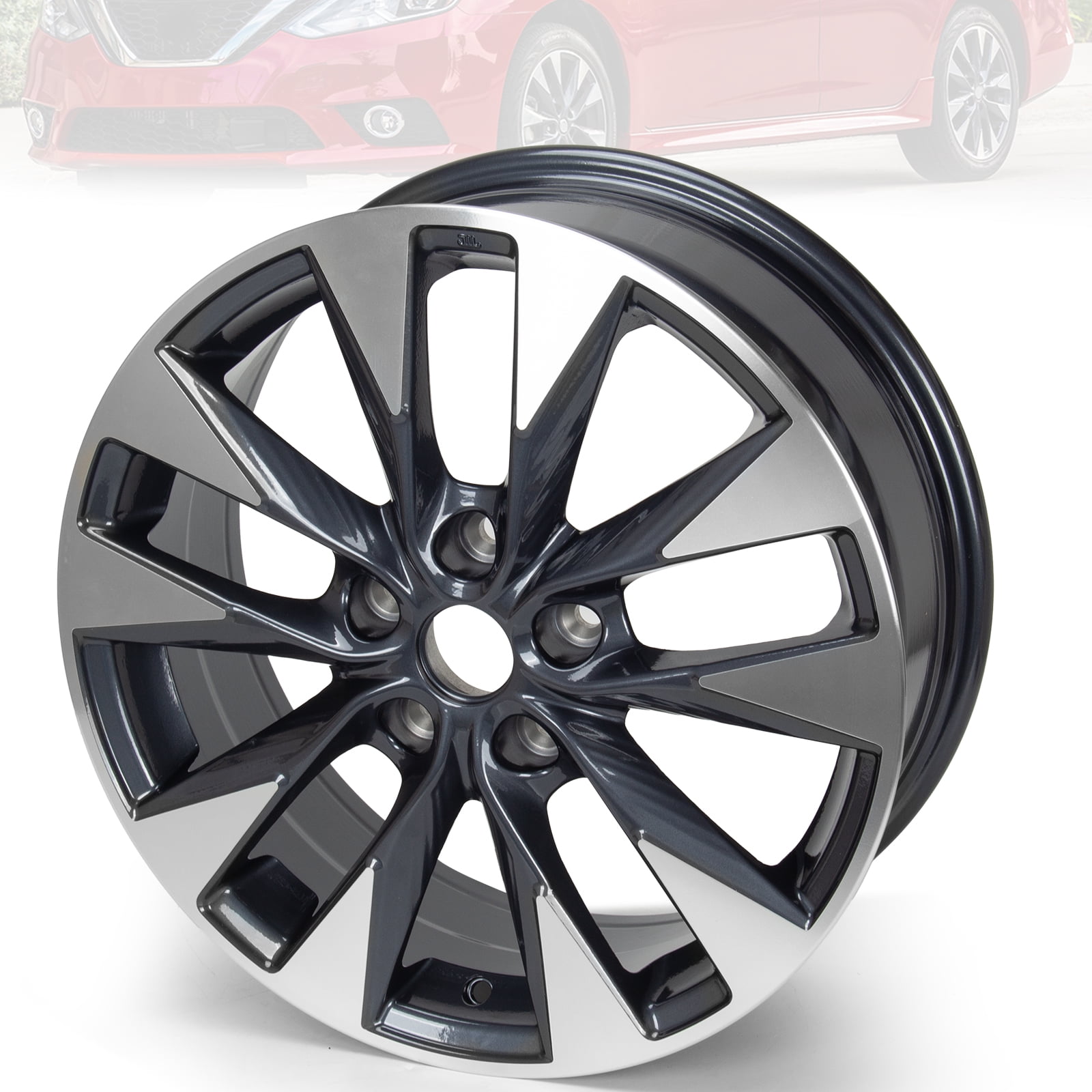 17" Wheel Rim 17x6.5-inch 5-Lug, for 2016-19 Nissan Sentra, Machined ...