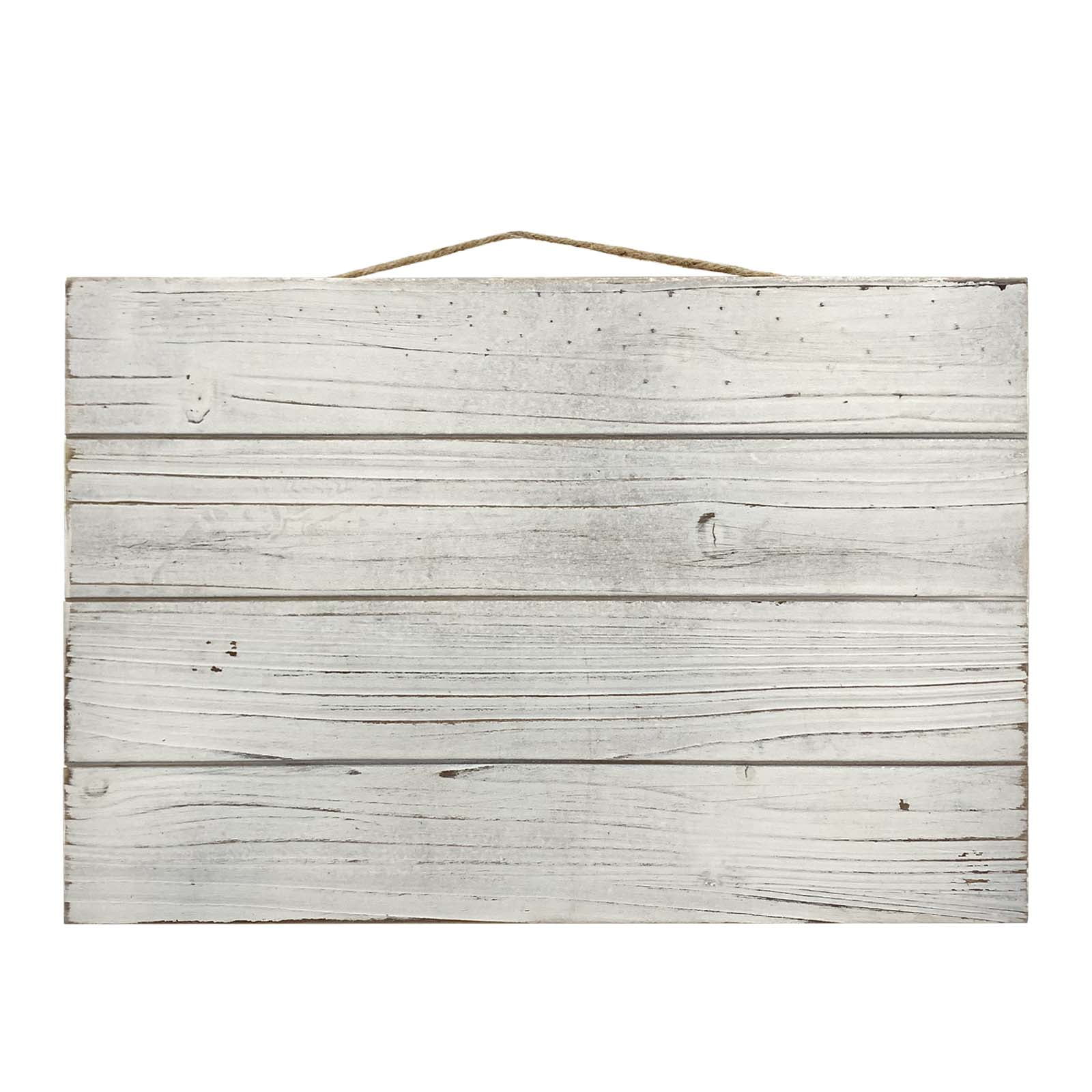 17" Whitewashed Wooden Rectangle Plaque by Make Market® - Walmart.com