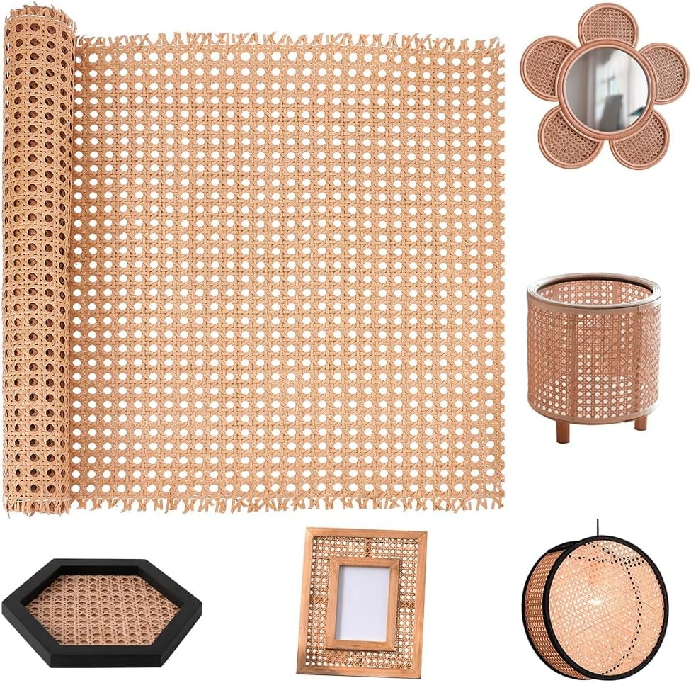 17" Width Natural Cane Webbing Rattan Webbing Roll for Caning Projects ...
