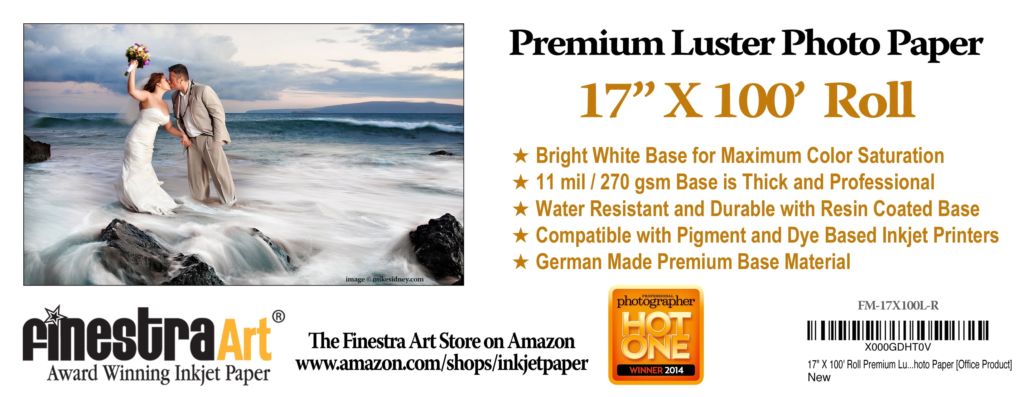17" X 100' Premium Luster Inkjet Photo Paper - Roll - Walmart.com