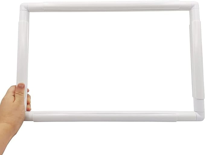 17 X 11" Plastic Cross Stitch Frame Square Embroidery Hoop White DIY ...
