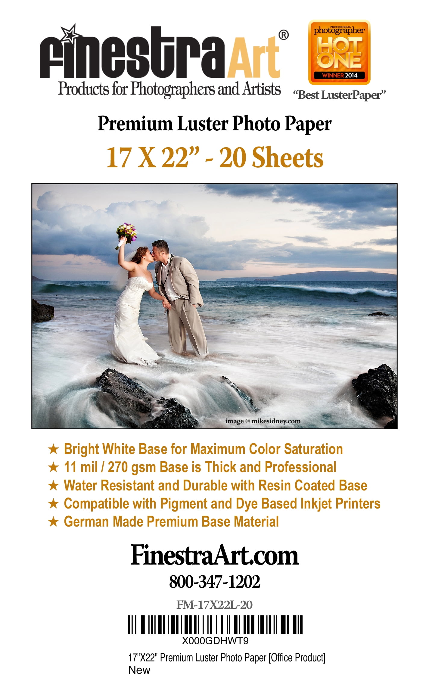 17" X 22" 20 Sheets Premium Luster Photo Paper - Walmart.com