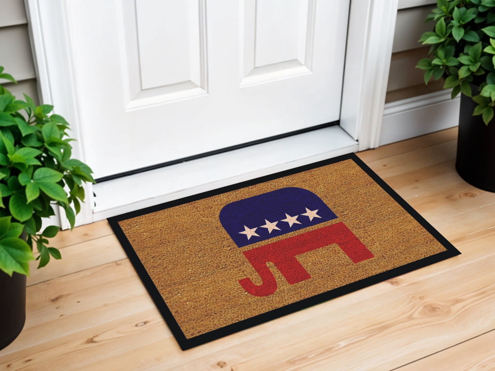 17" X 29" Natural Red White And Blue Republican Coir Outdoor Door Mat ...