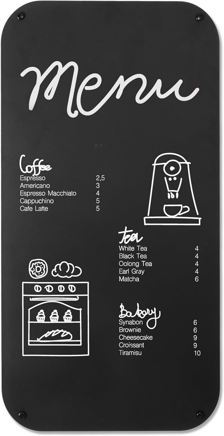 17 X 31.5 Inch Large Metal Magnetic Chalkboard for Wall - Blackboard ...