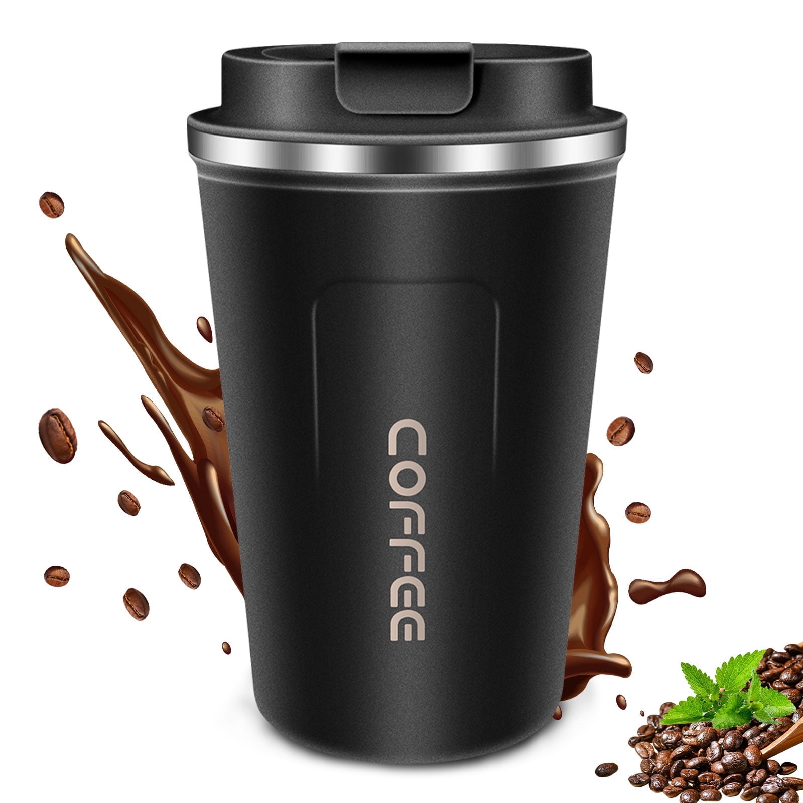13 floz Travel Coffee Tumbler Insulated with Lid, Coffee Mugs Spill ...