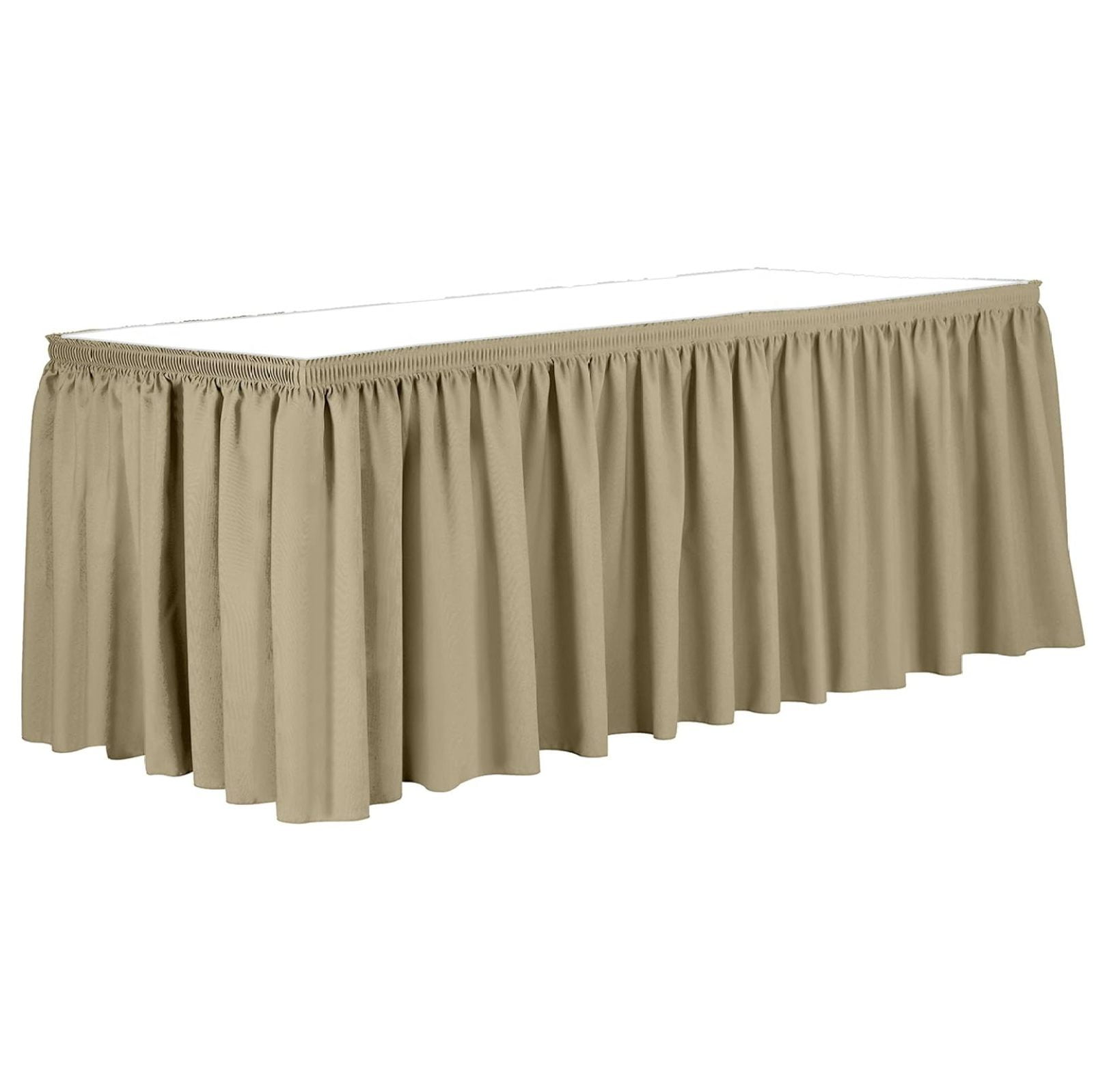 17 ft. Shirred Pleat Polyester Table Skirt - 36" Counter Serving Height ...