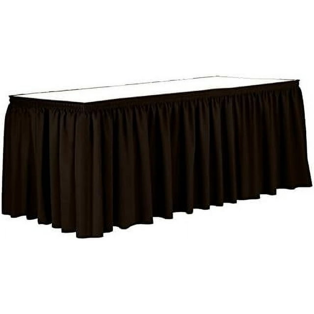 17 ft. Shirred Pleat Polyester Table Skirt - 42" Height Black - Walmart.com