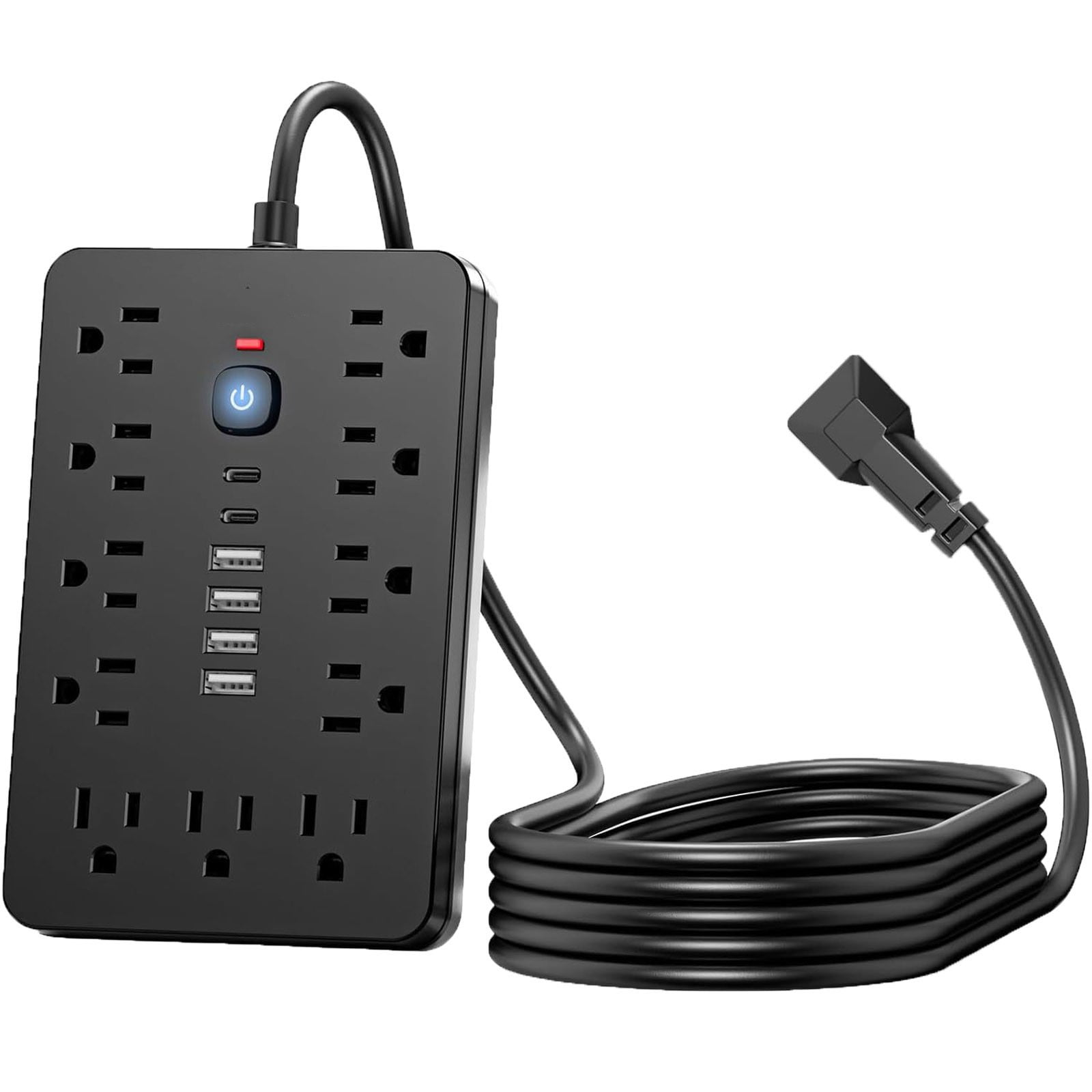 17-in-1 Compact Surge Protector Power Strip with USB Ports Slim ...