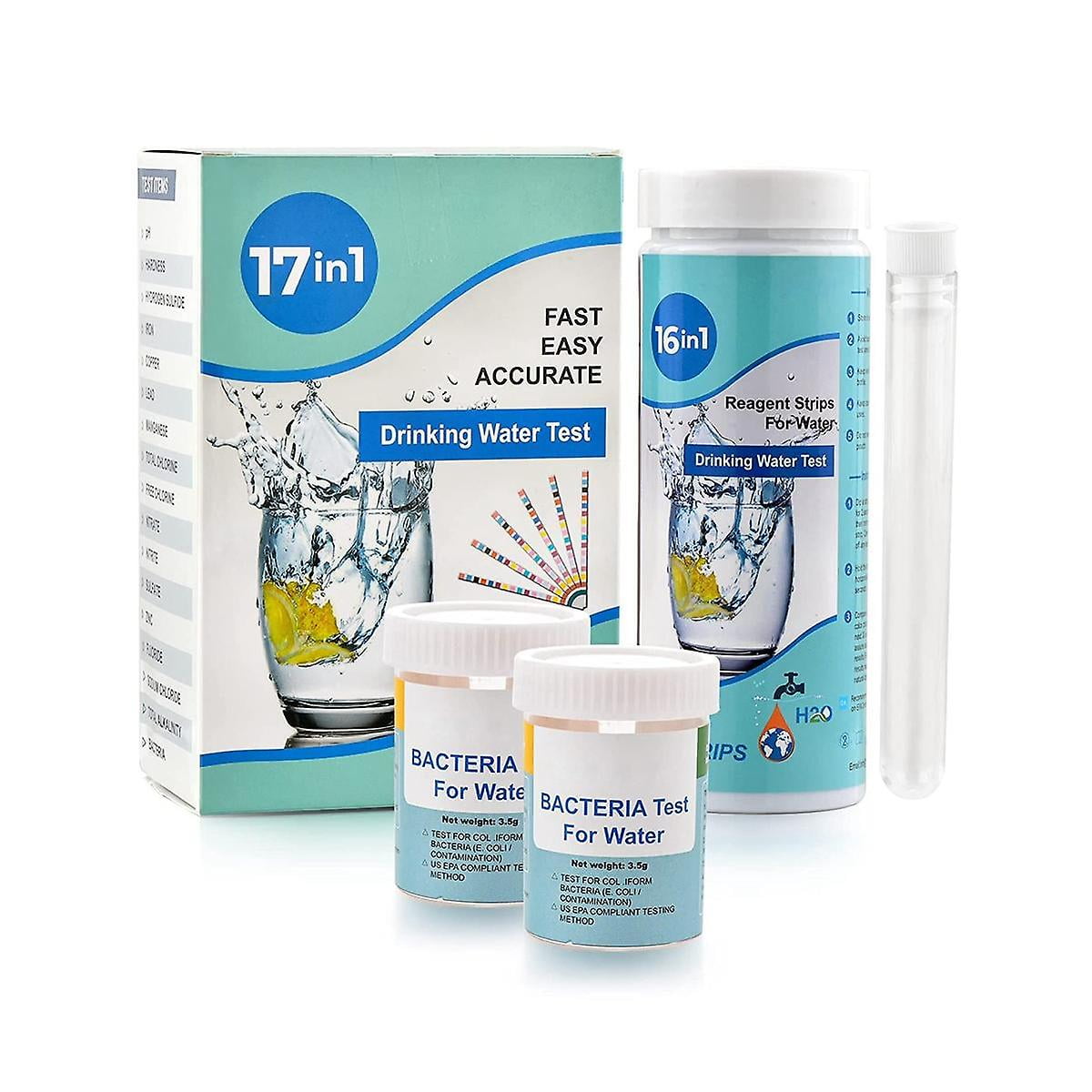 17-in-1 Complete Water Test Kit, 100 Strips + 2 Water Testing Kits For ...