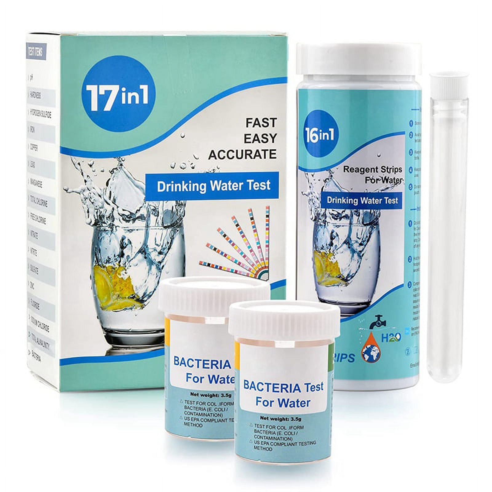 17-in-1 Complete Water Test Kit for Home,100 Strips + 2 Testing Kits ...