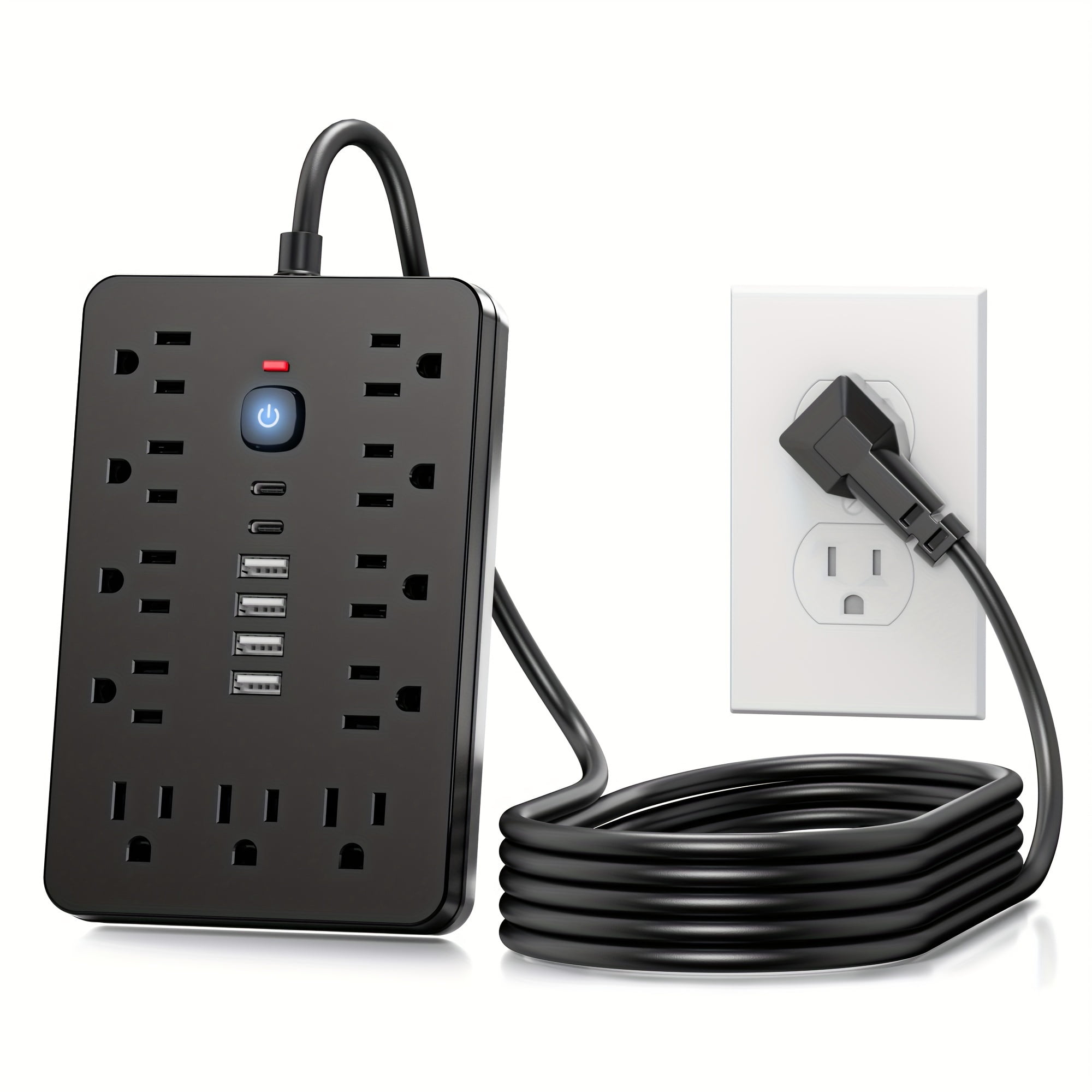 17-in-1 Extra Large Surge Protected Power Strip with 11 AC Outlets, 4 ...