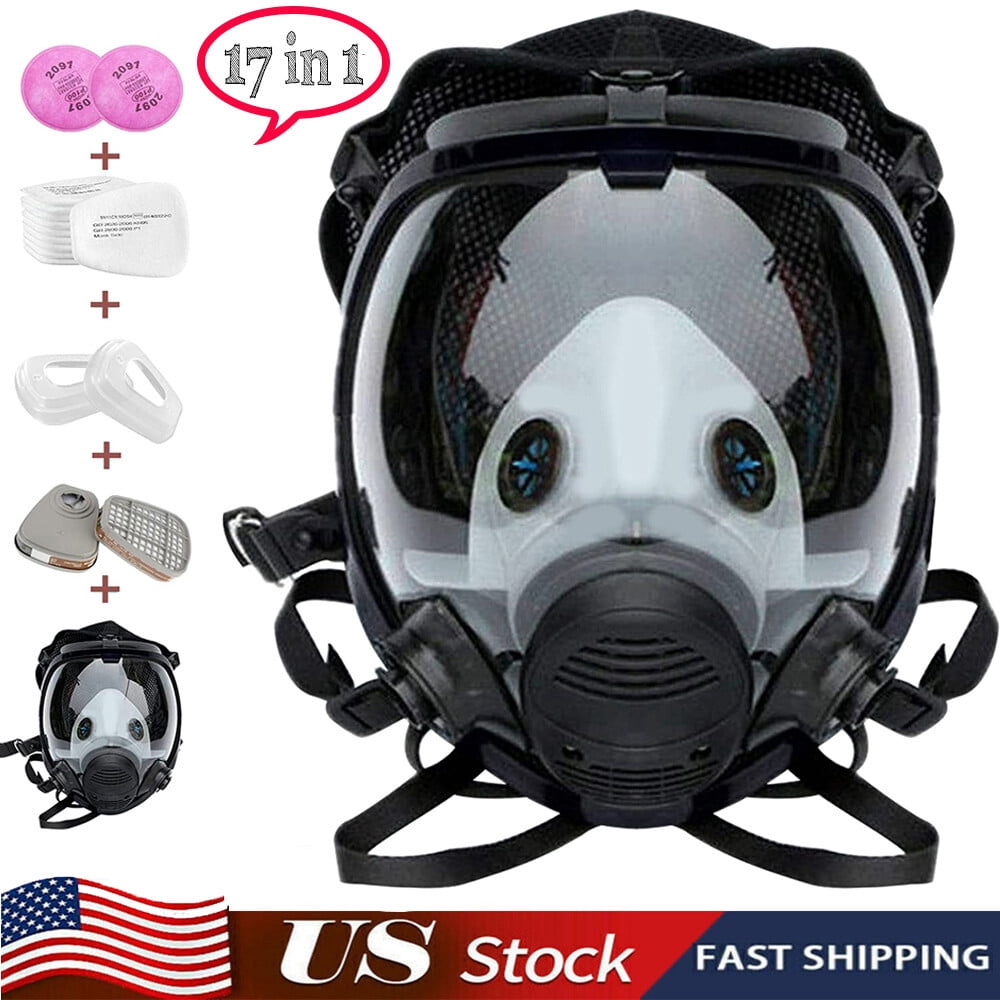 17 in 1 Full Face Gas Mask Facepiece Respirator For Painting Spraying ...