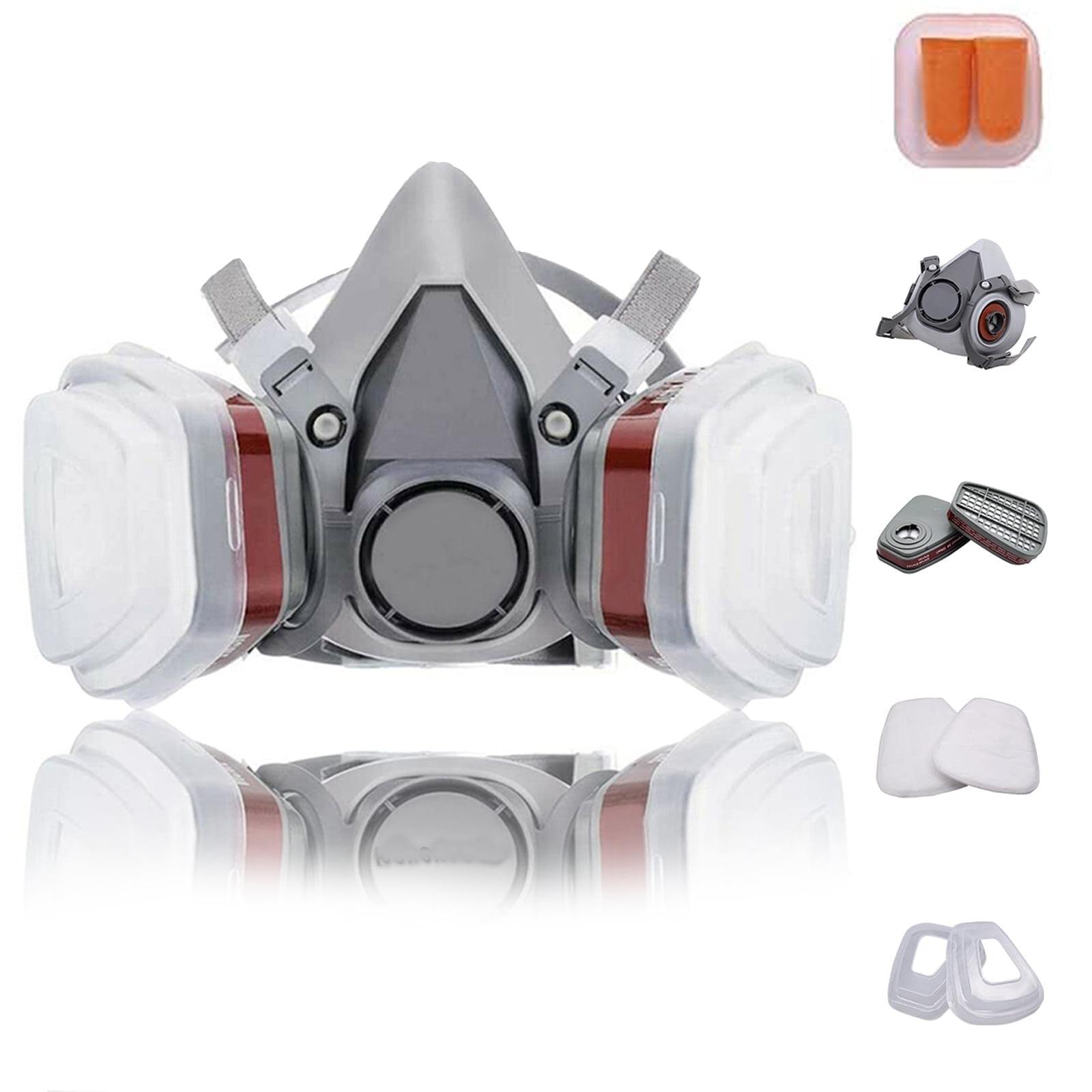 17 in 1 Half Face Gas Mask Facepiece Spray Painting Respirator Safety ...