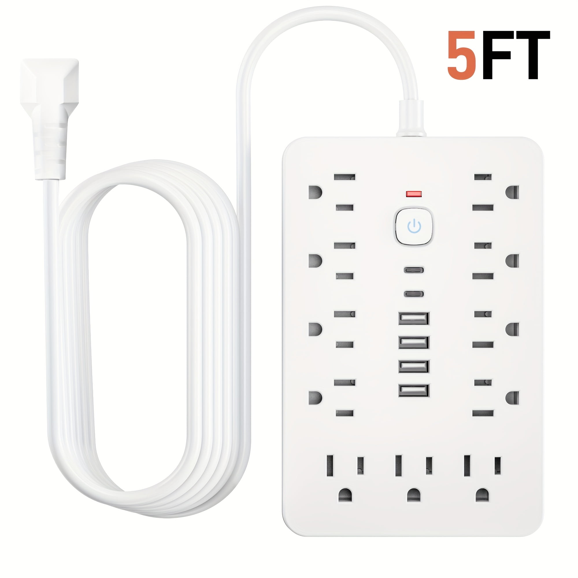 17-in-1 Surge Protector Power Strip: 11AC Outlets, 4USB & 2 Type-C ...