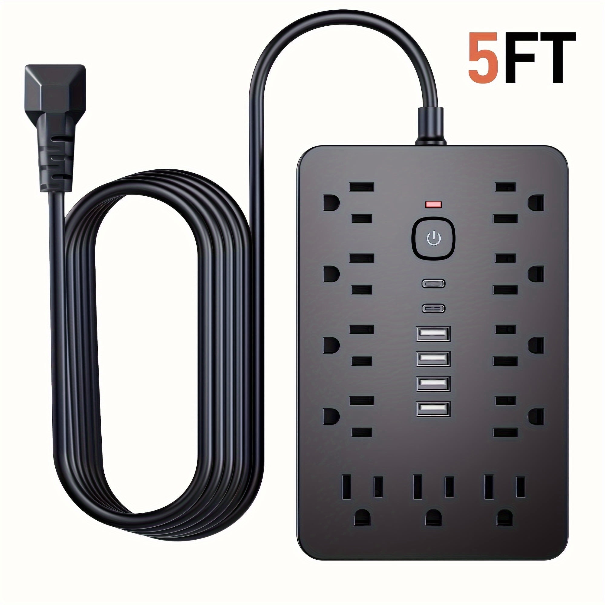 BEISHINK 17-Outlet Surge Protector with 11 Wide Sockets and 6 USB Ports ...
