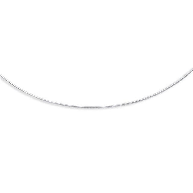 17 in. 14K White Gold Round Omega Chain with Pear Shaped Lobster ...