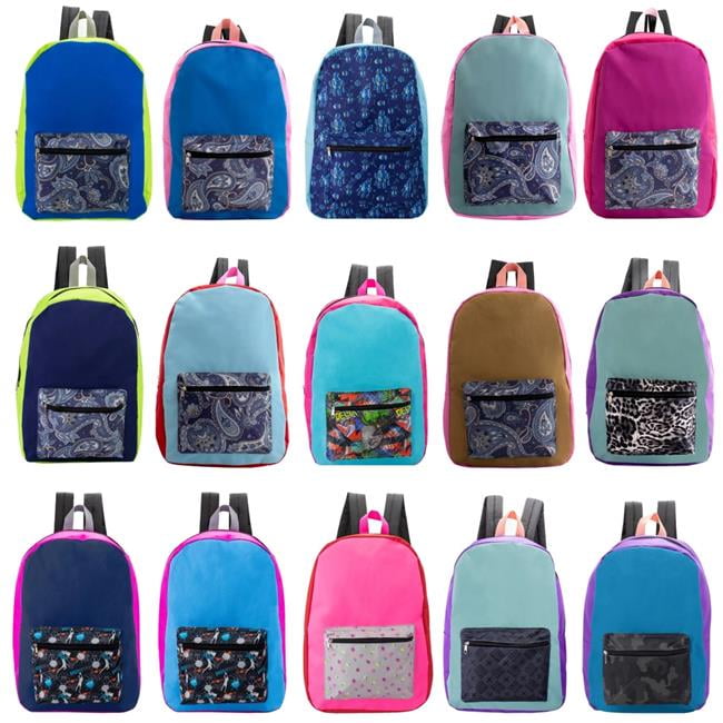 17 in. Basic Backpacks, Assorted Color - Pack of 24 - Walmart.com