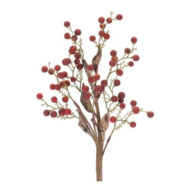 17 in. Foam & Plastic Berry Spray, Red & Brown - Set of 12 - Walmart.com