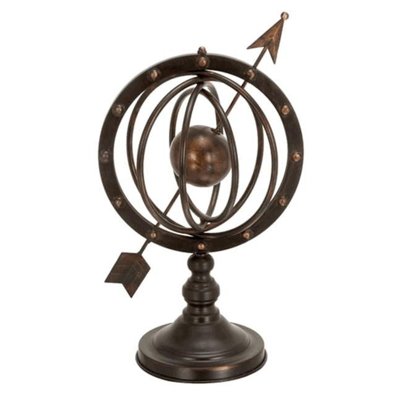 17 in. Metal Armillary Sphere Globe Solar Earth with Arrow - Walmart.com