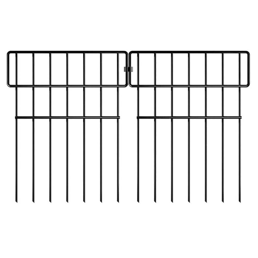 17 in. Metal Decorative Garden Fence No Dig 27 Ft Long Rustproof ...