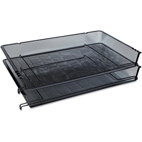 17 in. x 10.88 in. x 2.5 in. Deluxe Mesh Stacking Side Load Tray ...