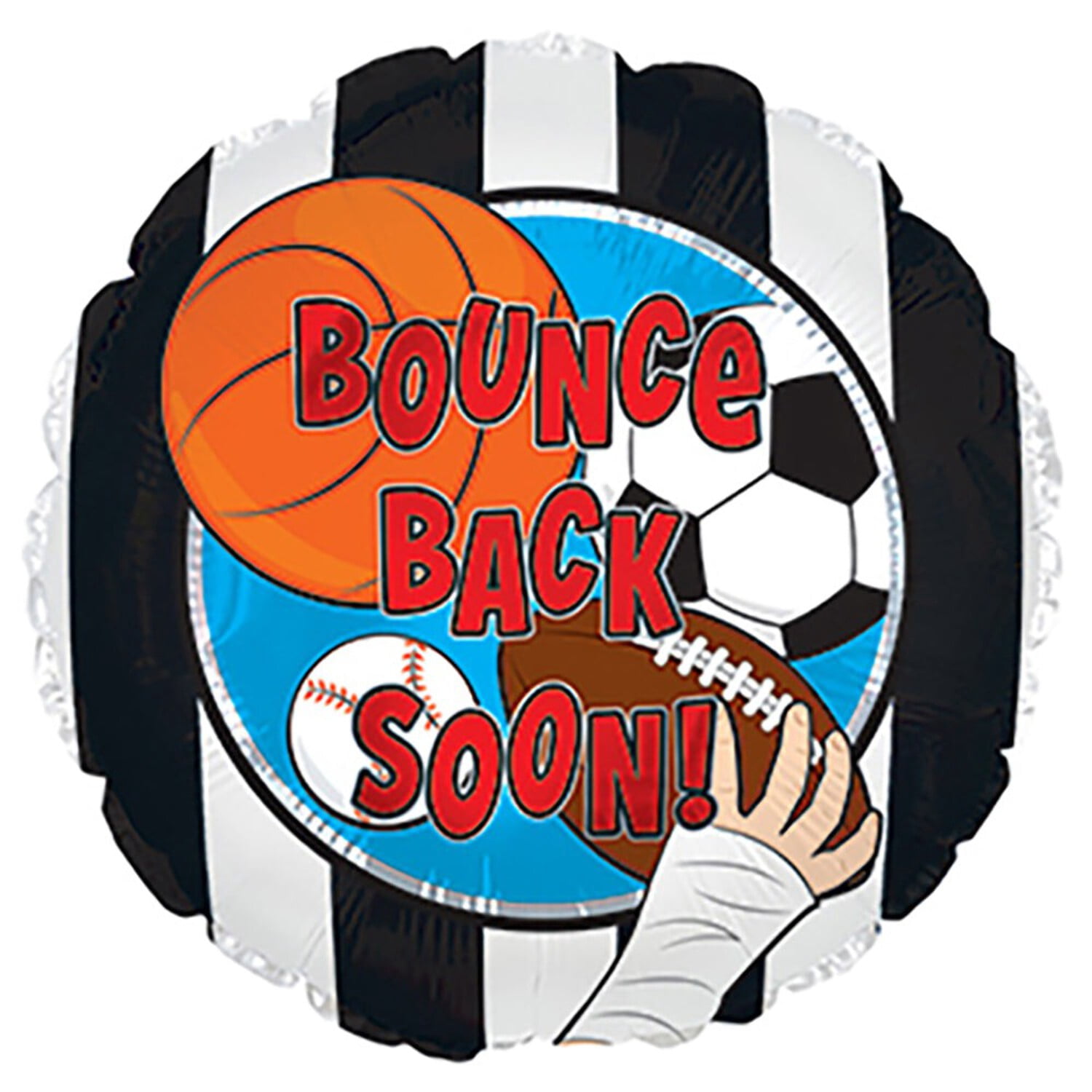 17 inch Bounce Back Soon Sports Foil Mylar Balloon - Party Supplies ...