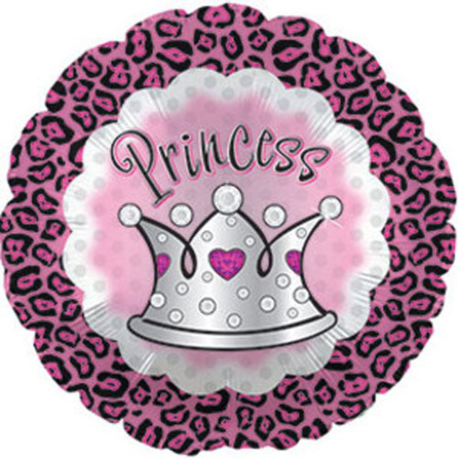 17 inch Cheetah Princess Crown Foil Mylar Balloon - Party Supplies ...