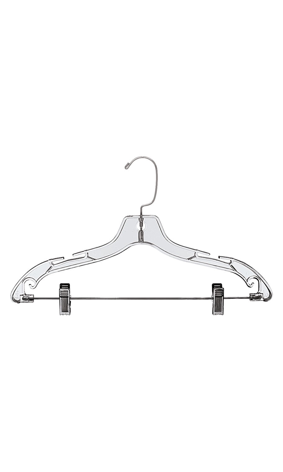 SSWBasics 17 Inch Clear Plastic Suit Hangers, Case of 100, Durable with ...