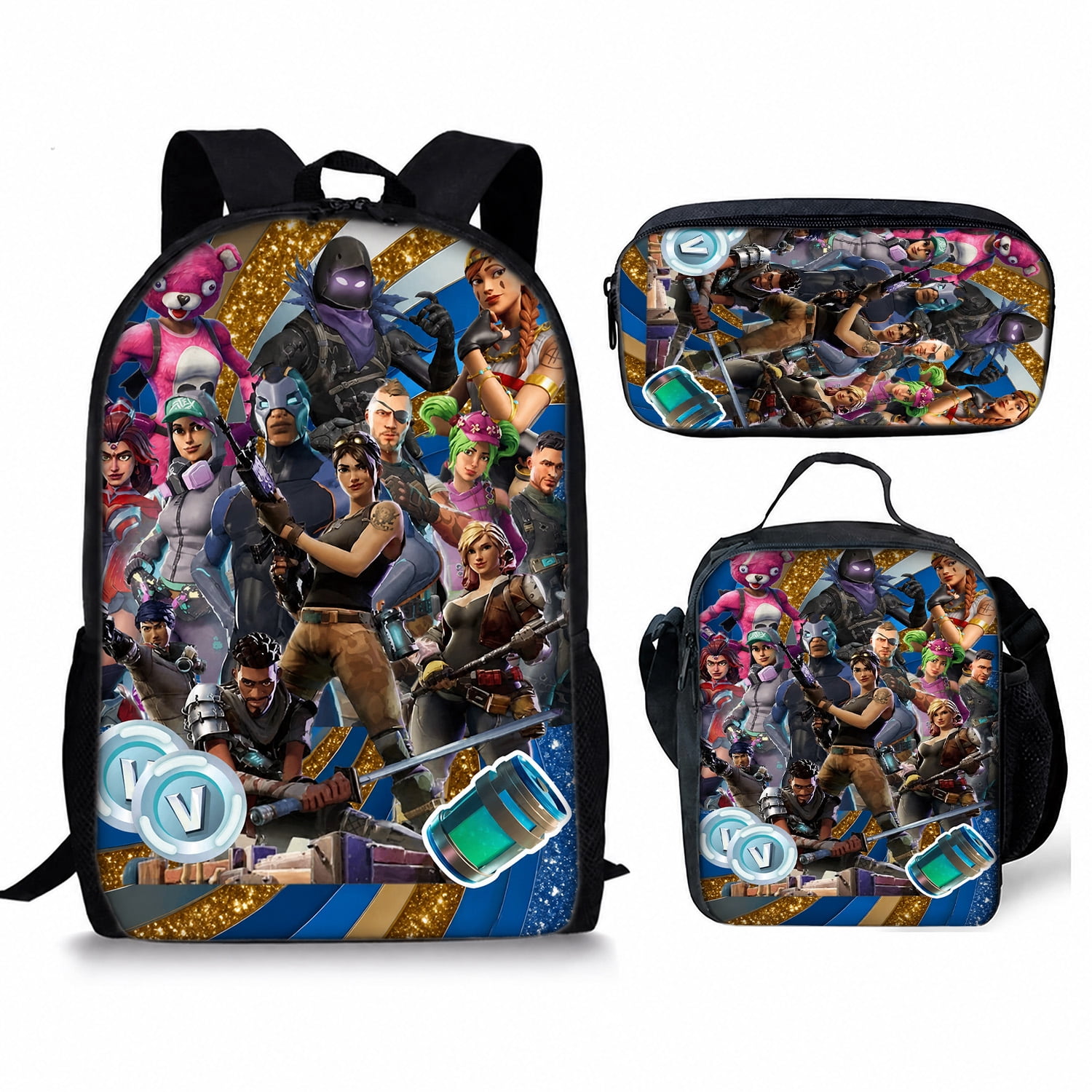 17 inch Gaming Pattern Backpack 3-Pcs Set, Lightweight Waterproof ...