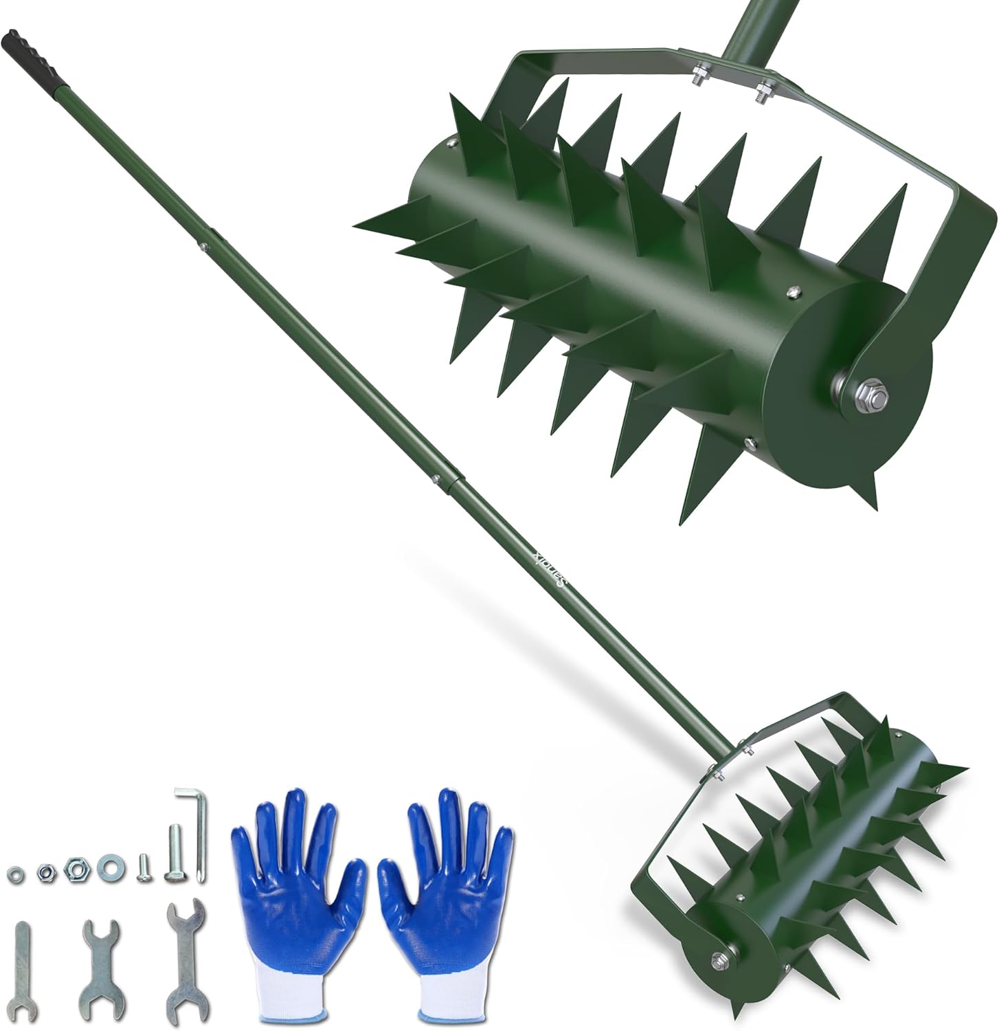 17-inch Rolling Lawn Aerator Tool，Manual Lawn Aerators with 59 Inches ...