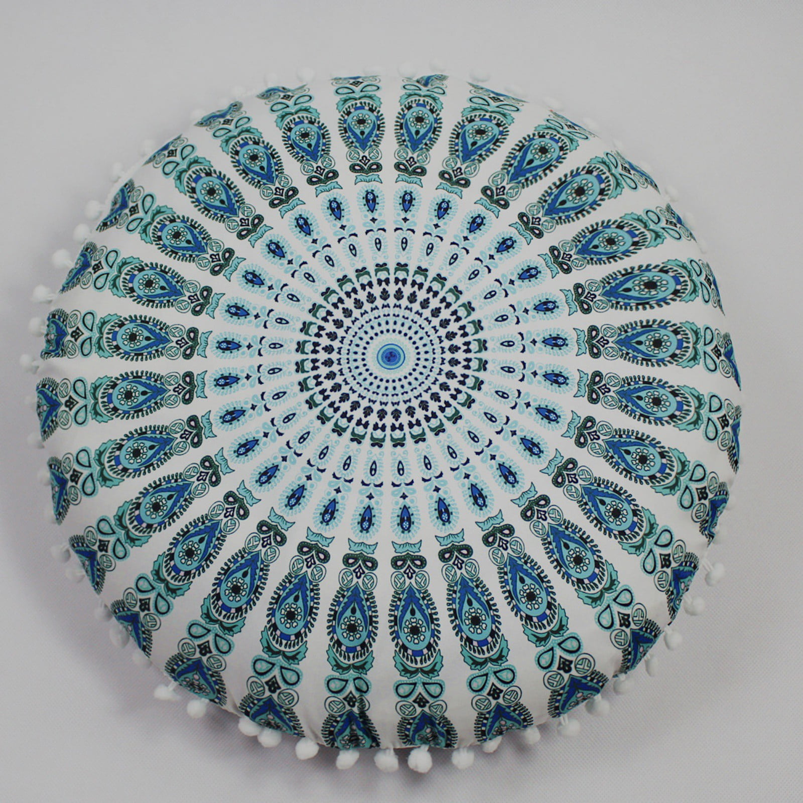 17 inch Set of 2 Round seat floor cushion chair ottoman cover pouf ...