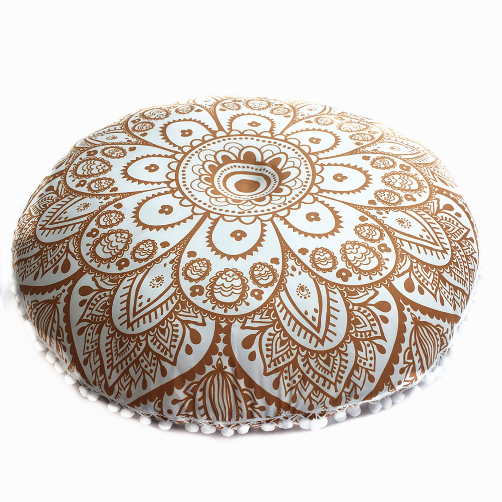 17 inch Set of 2 Round seat floor cushion chair ottoman cover pouf ...