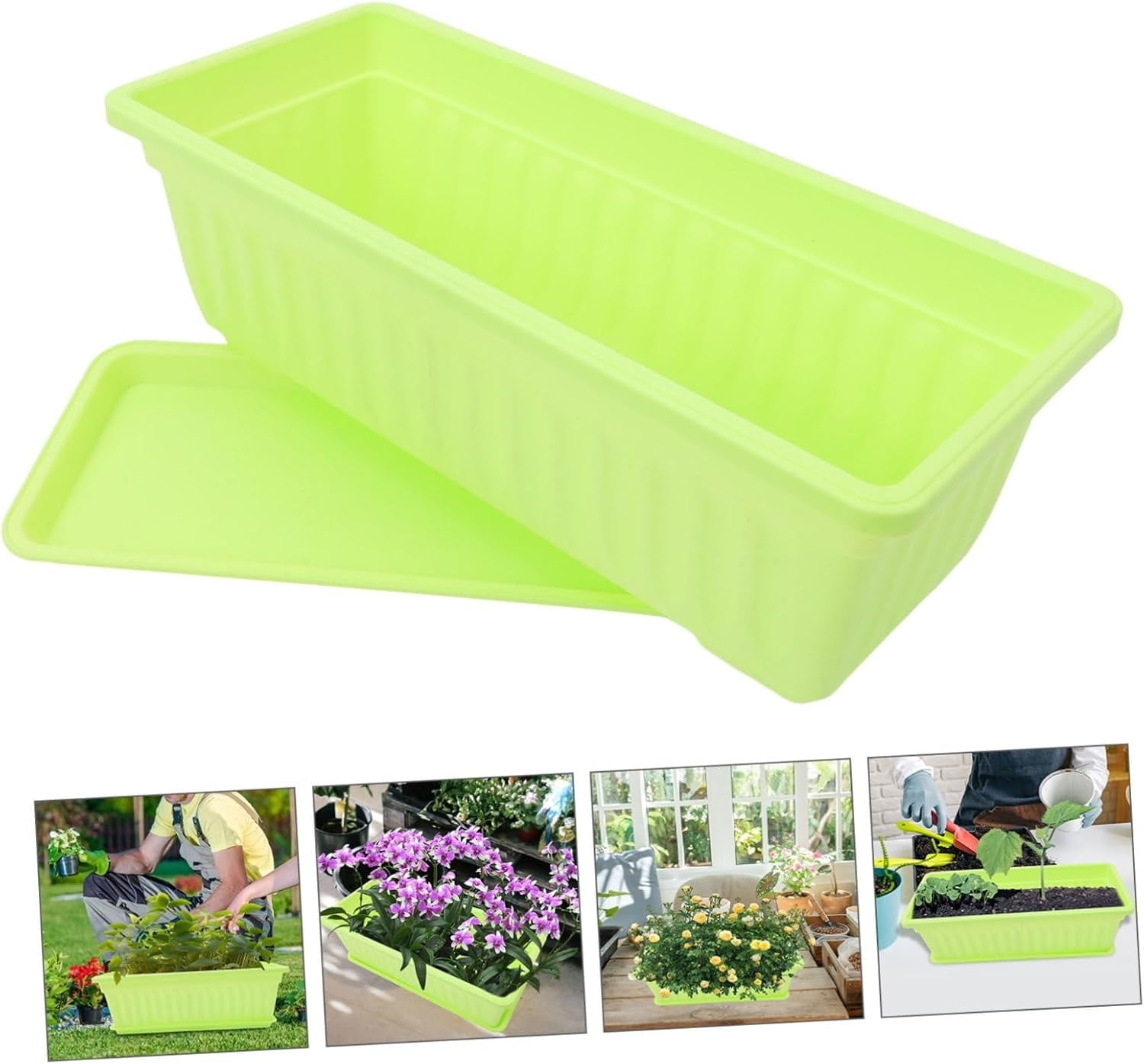17 inches Window Box Planter,Rectangle Vegetable Growing Container ...