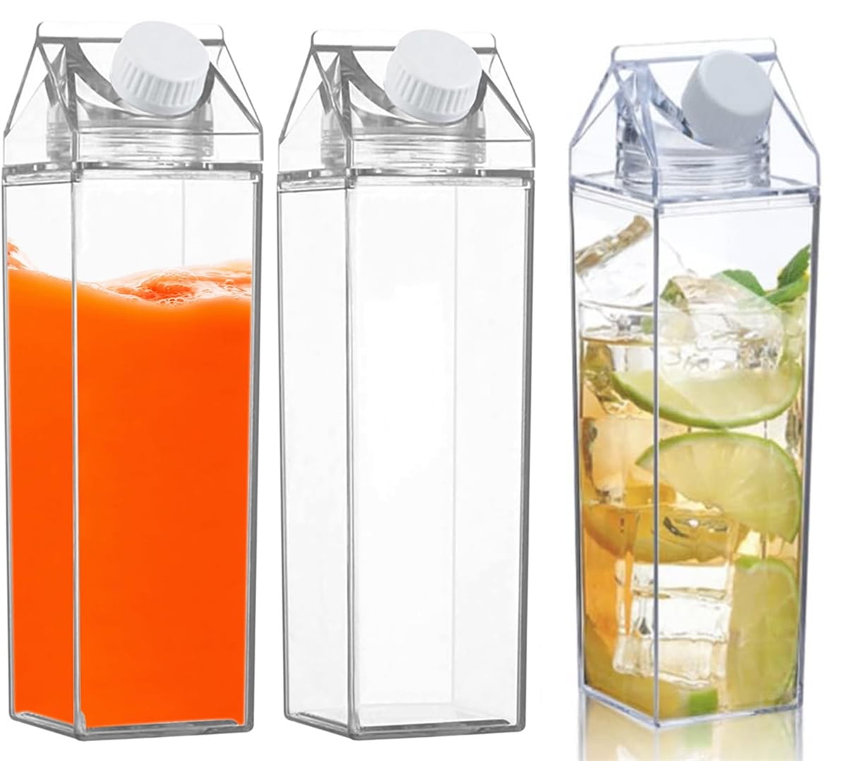 17 oz Portable Reusable Milk Bottles,Bexikou Plastic Clear Milk Bottles ...