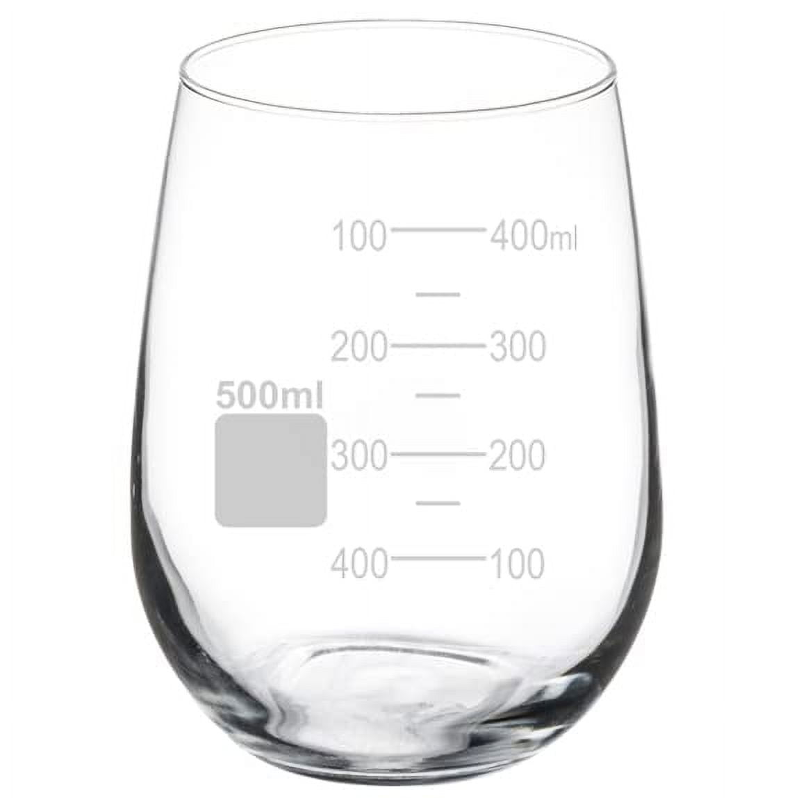 17 oz Stemless Wine Glass Goblet Beaker Style Measuring Cup 500 ...