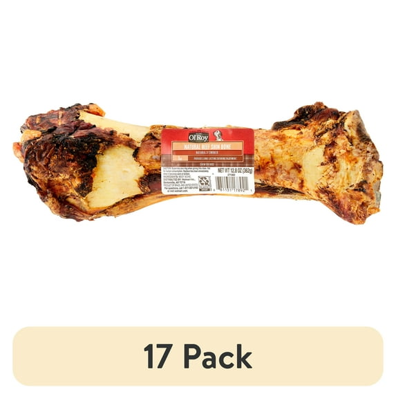(17 pack) Ol’ Roy Naturally Smoked Beef Shin Bone Dog Chew, 12.8oz ...